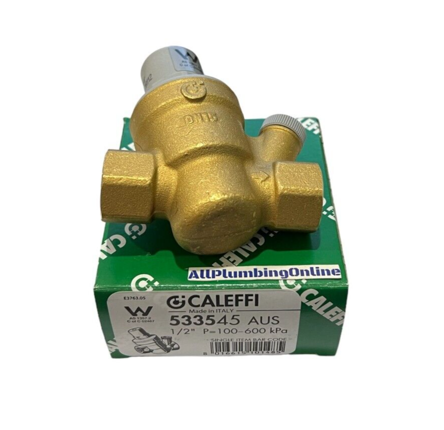 CALEFFI 533545 Inline 15mm Pressure Reduction Valve, 100-600kPa Adjust ...