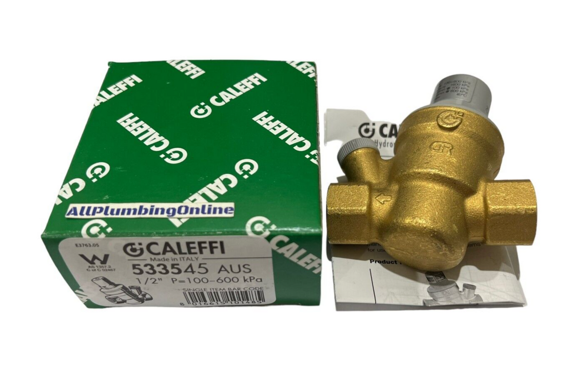 CALEFFI 533545 Inline 15mm Pressure Reduction Valve, 100-600kPa Adjust ...