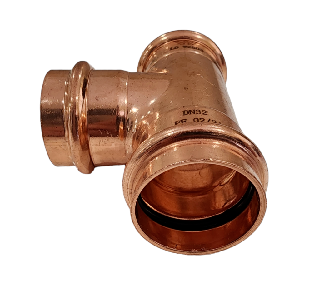 AW Metpress PFW097 Water Copper Press Fitting DN32 Equal Tee – All ...