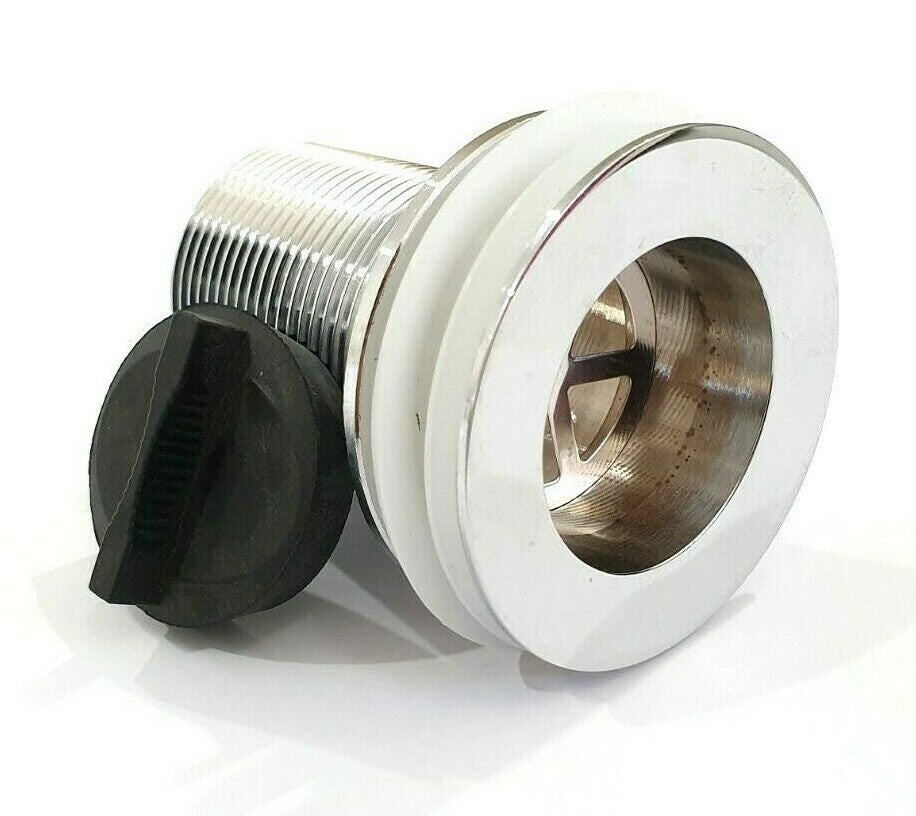 AW T320B 32mm x 75mm Chrome Bathroom Vanity Basin Waste Drain & Rubber ...