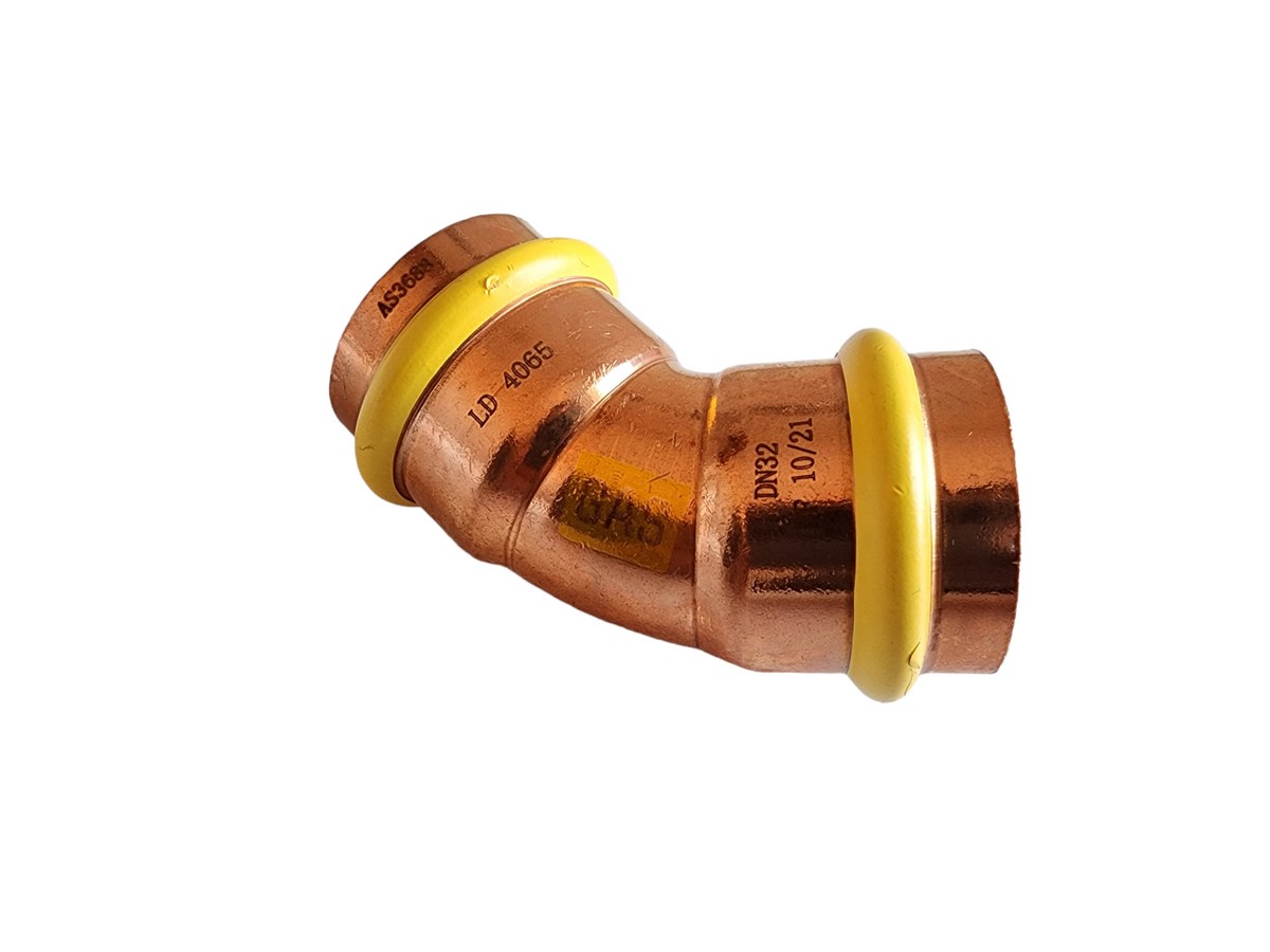 AW Metpress PFG079 Gas Copper Press Fitting 32mm 45° Deg Elbow – All ...
