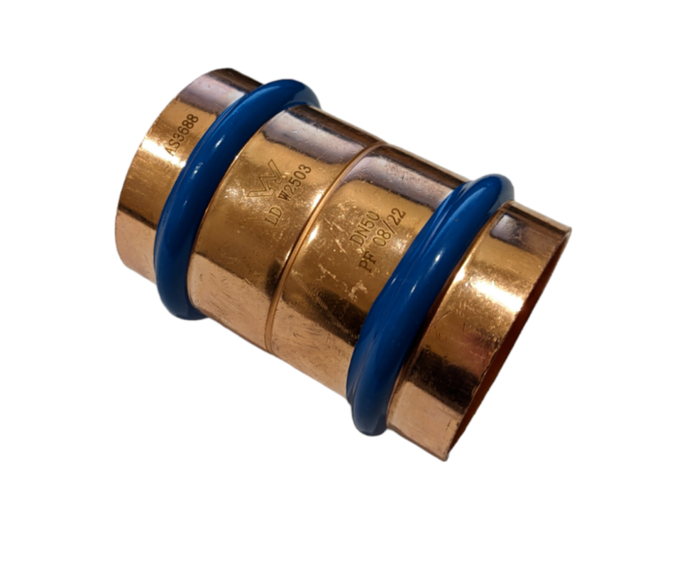 AW Metpress PFW006 Copper Water Press fitting 50mm 2" Straight Couplin ...
