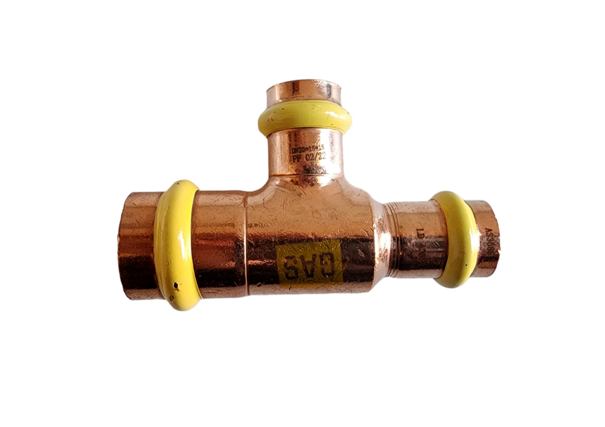 AW Metpress PFG103 Gas Copper Press Fitting DN20-DN15-DN15 Reducing Te ...