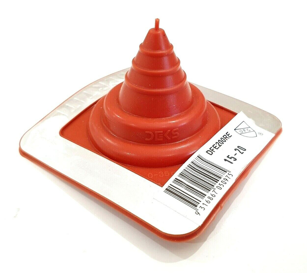 DEKS DFE200RE 0-35mm 0-1.5" Red Silicone Dektite Premium #0 Roof Flash ...