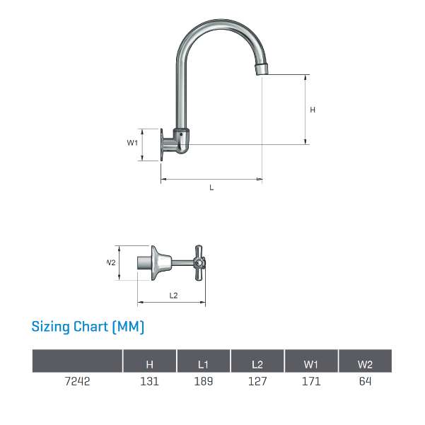 AW Monopoly Tapware 7242 Whitehall 1/2" Wall Sink Set Anti Vandal Cera ...