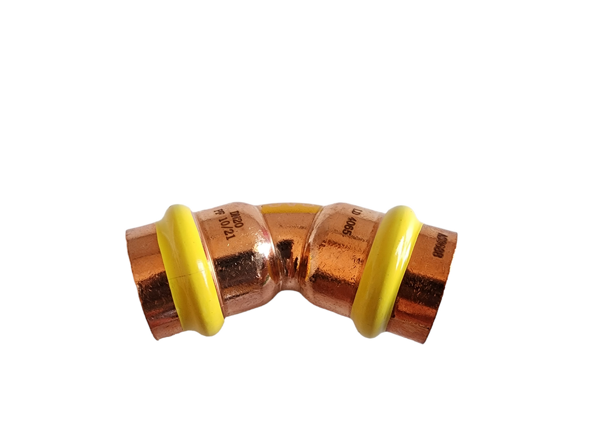 AW Metpress PFG077 Gass Copper Press Fitting 20mm 45° Deg Elbow – All ...