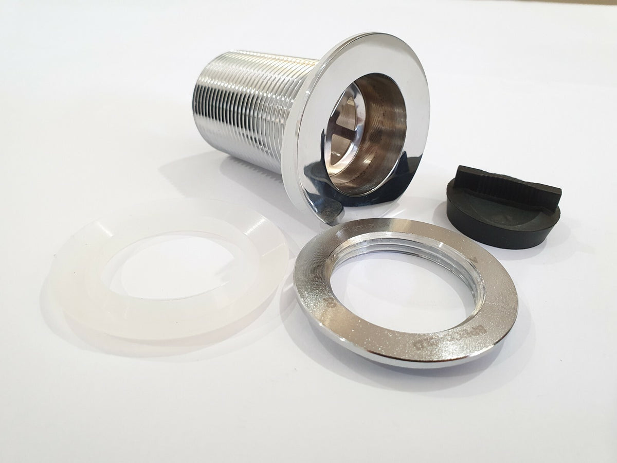 AW T320B 32mm x 75mm Chrome Bathroom Vanity Basin Waste Drain & Rubber ...
