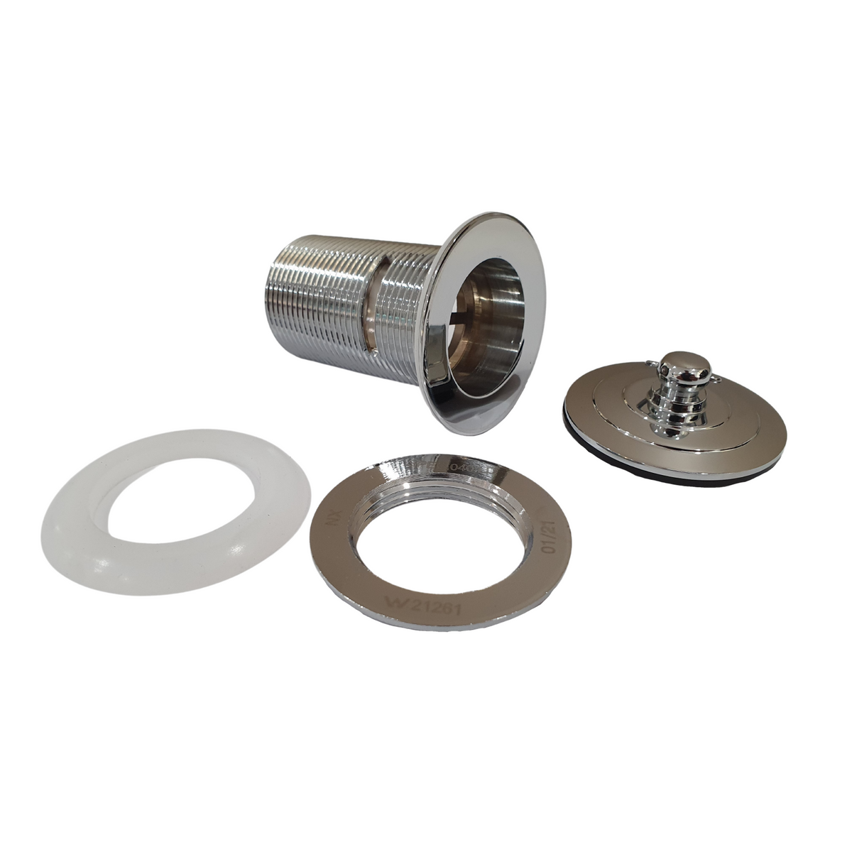 AW T323B 32mmx75mm Chrome Bath Vanity Basin Overflow Waste Drain & Met ...
