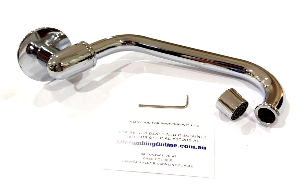 AW Monopoly Tapware SP08 WELS WaterMark Chrome Swivel Wall Spout Tube ...