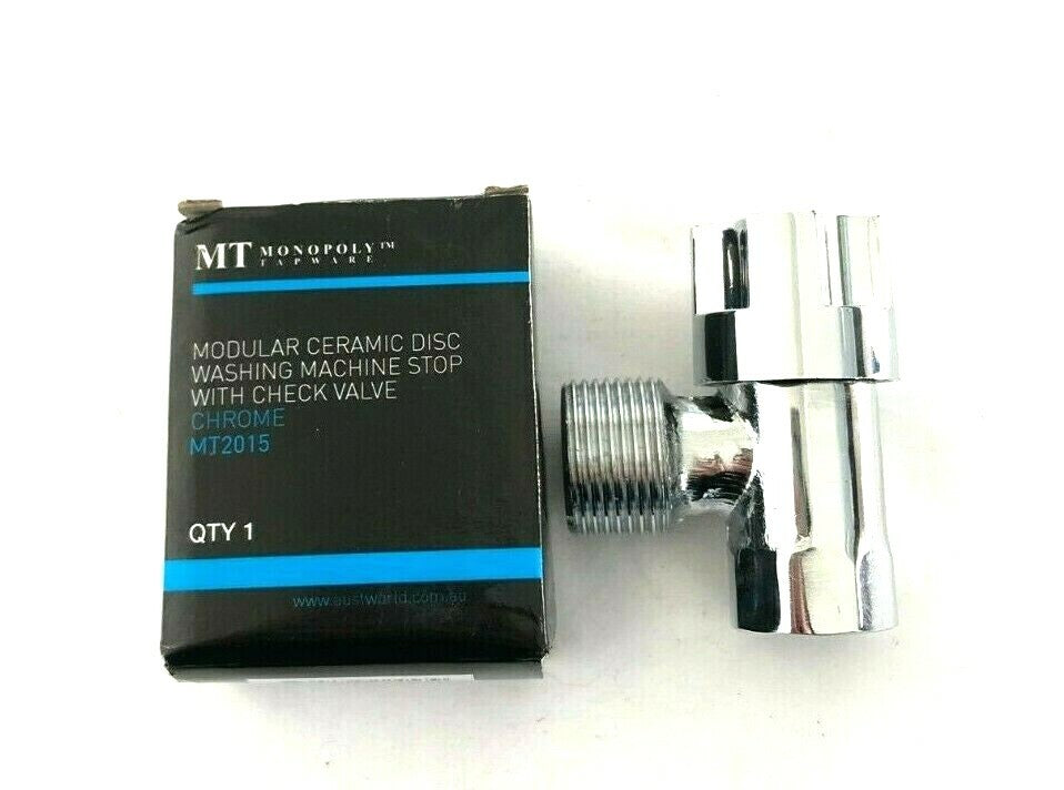 AW Monopoly MT2015 Washing Machine 1/4 Turn 15x20mm Modular Chrome Sto ...
