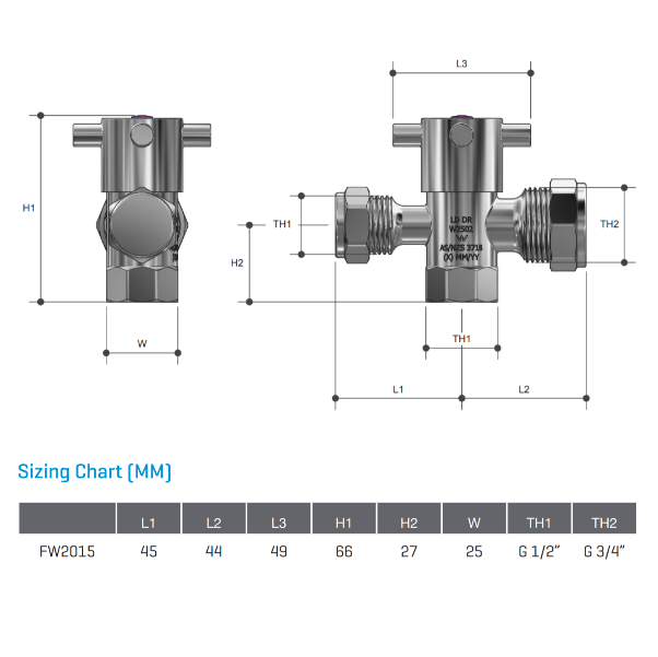 AW FW2015 Dual Isolation Capstan Stop Tap 15mm & 20mm Outlets with Che ...