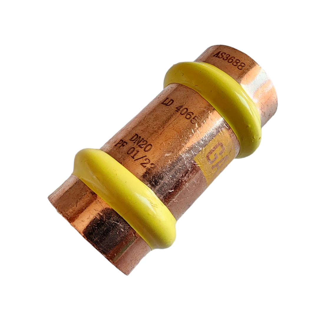 AW Metpress PFG011 Gas Copper Press Fitting 20mm ¾" Slip Repair Coupli ...