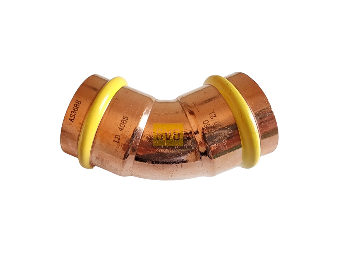 AW Metpress PFG081 Gas Copper Press Fitting 50mm 45° Deg Elbow – All ...