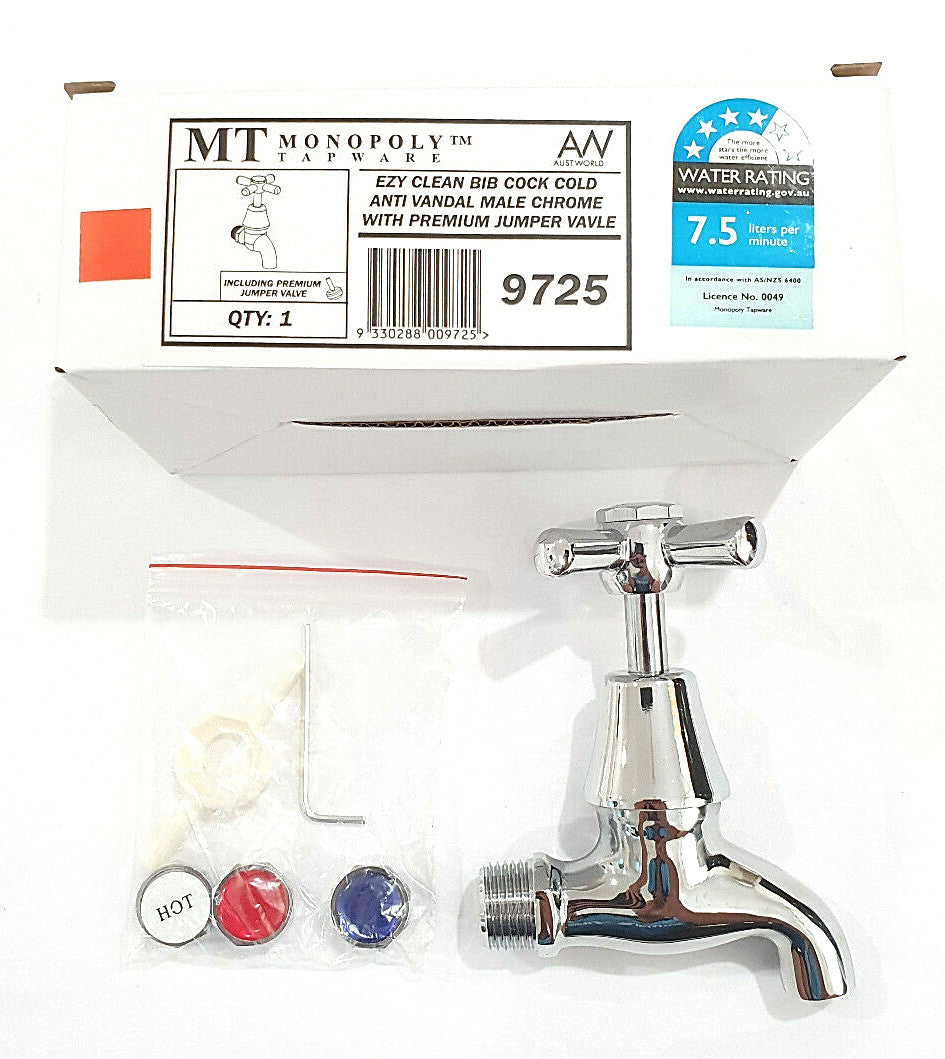 AW Monopoly Tapware 9725 Whitehall WELS Watermark Chrome Bib Tap MI An ...