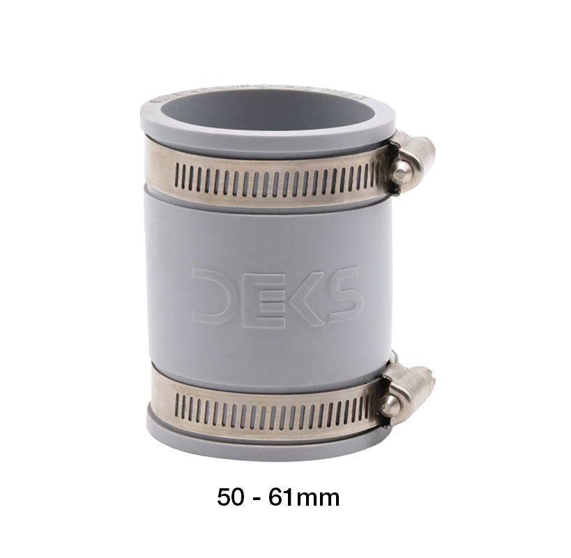Deks 6003G Grey DN50 PVC Pipe Rubber Joiner Coupling – All Plumbing Online