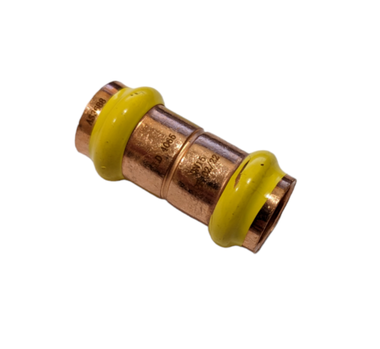 AW Metpress PFG001 Copper Gas Press fitting 15mm ½" Straight Coupling ...