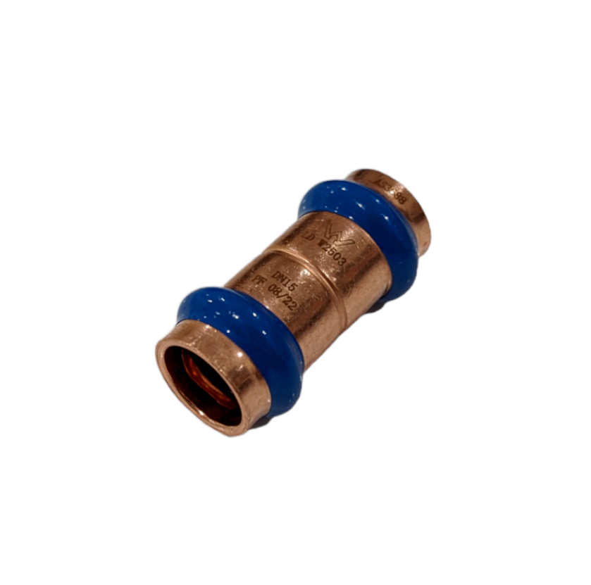 AW Metpress PFW001 Copper Water Press fitting 15mm ½" Straight Couplin ...