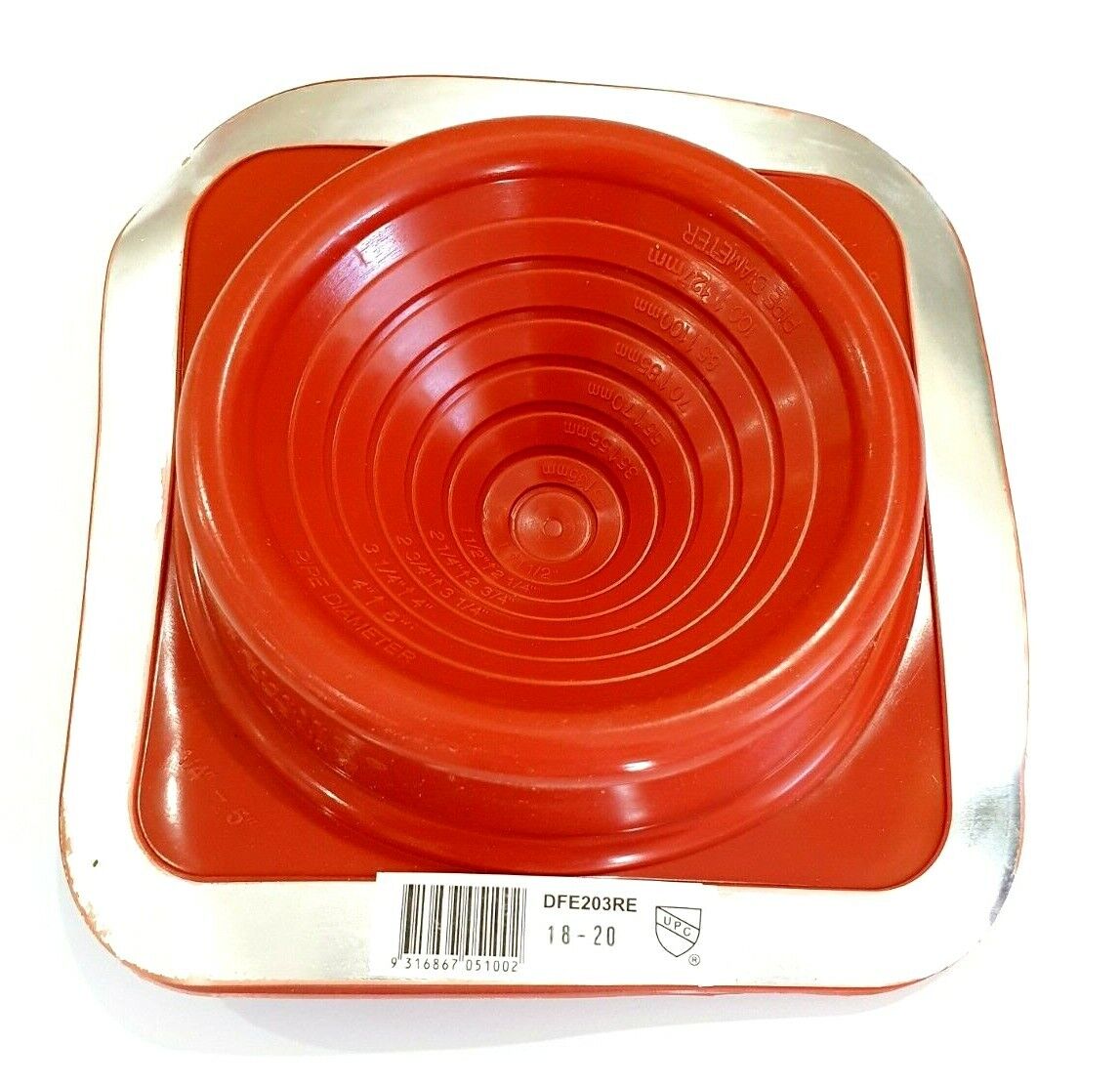 DEKS DFE203RE 5-127mm Red Silicone Dektite Metal Roof Flashing – All ...