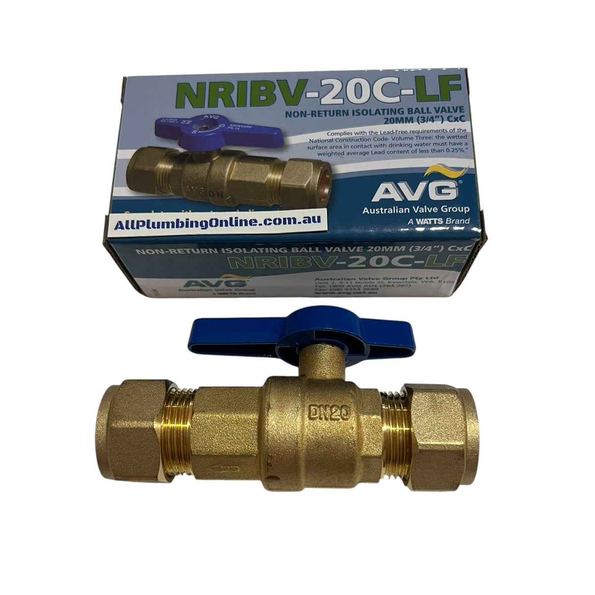 AVG NRIBV-20C Male Compression 20mm Non Return Isolation Duo Valve ...