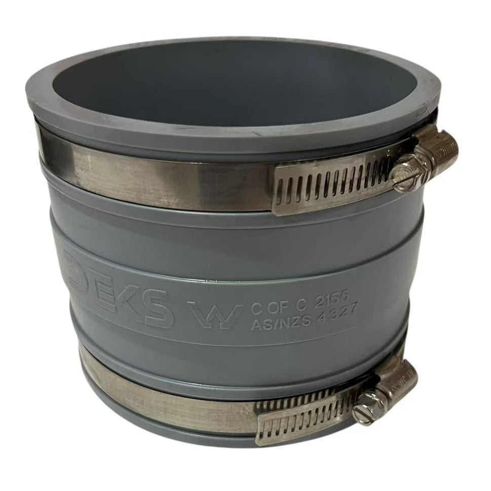 Deks 6006G Grey DN100 PVC Pipe Rubber Joiner Coupling – All Plumbing Online