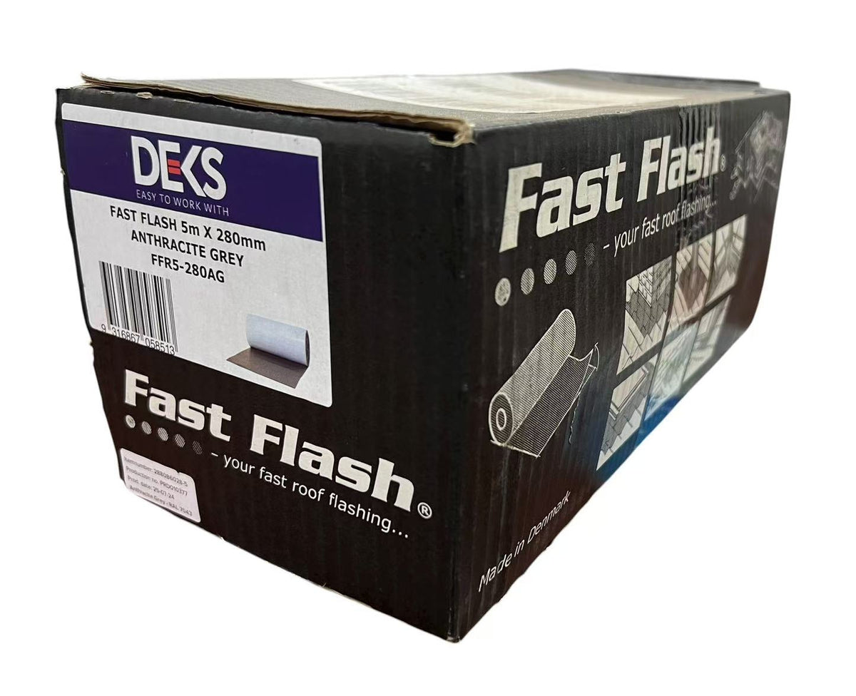 Deks Dark Grey Fast Flash FFR5-280AG 5m x 280mm Fully Adhesive Roof Fl ...