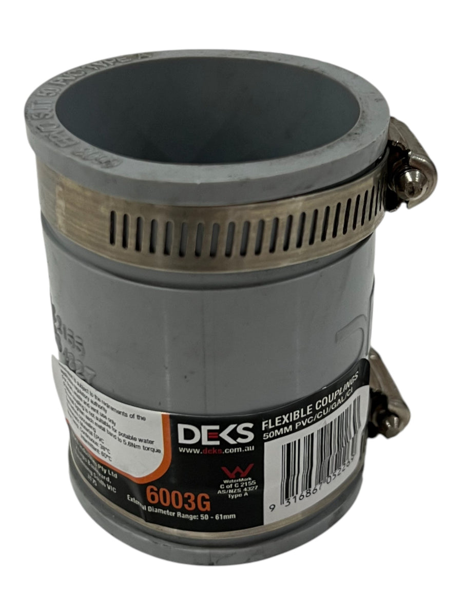 Deks 6003G DN50 PVC Rubber Joiner Coupling OD 50-61mm Grey – All ...