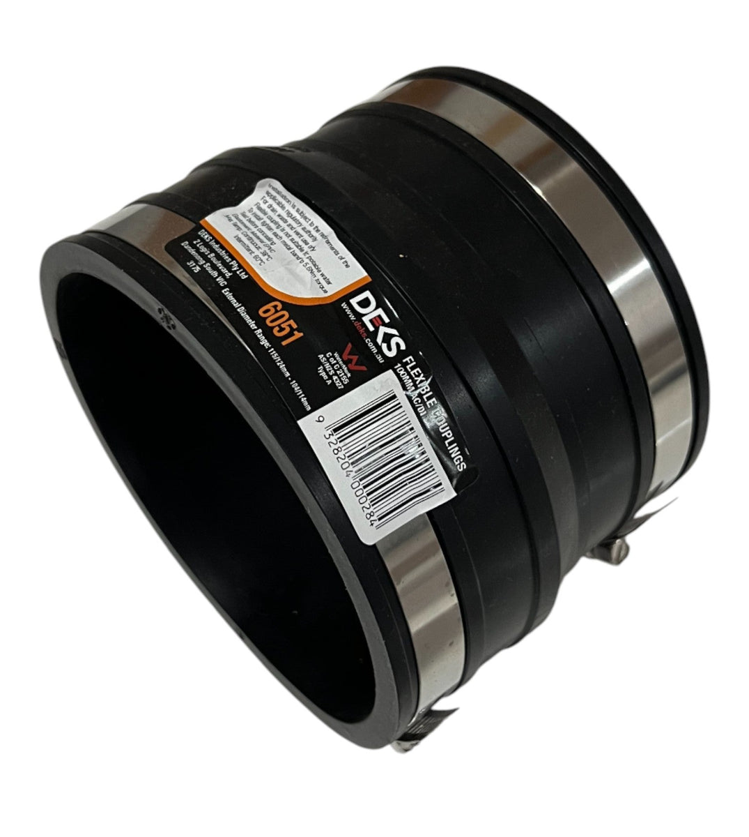 Deks 6051 DN100 EW to PVC Pipe Adapter Rubber Joiner OD 105/114–115/12 ...